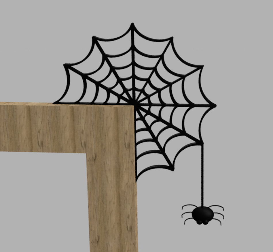 Spider web doorframe decoration with hanging spider by vlzs | Download ...