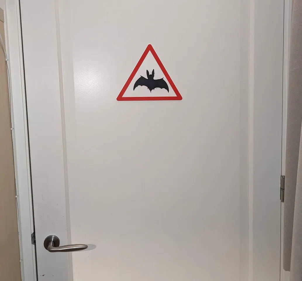Bat warning sign by Marcel V | Download free STL model | Printables.com