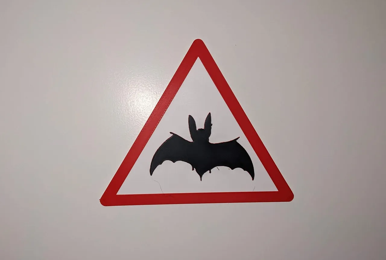 Bat warning sign by Marcel V | Download free STL model | Printables.com