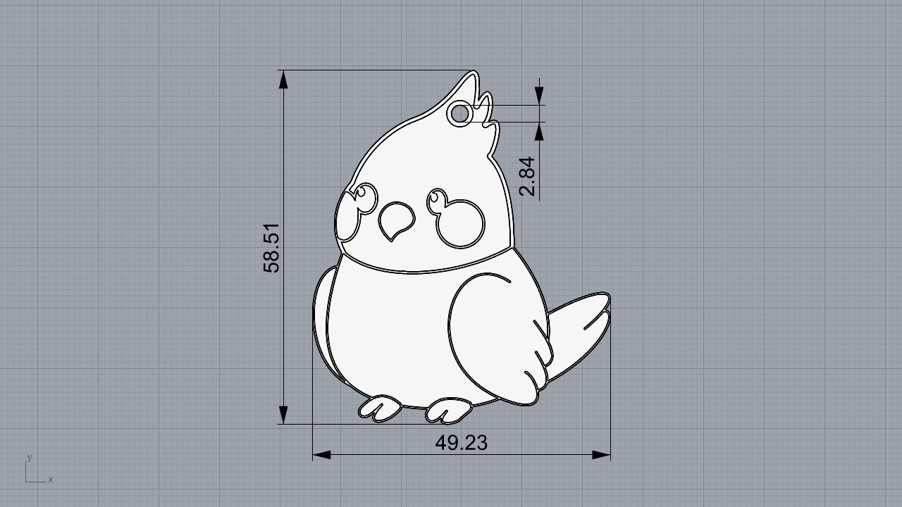 Cute cockatiel keychain tag by AstralFlux | Download free STL model ...