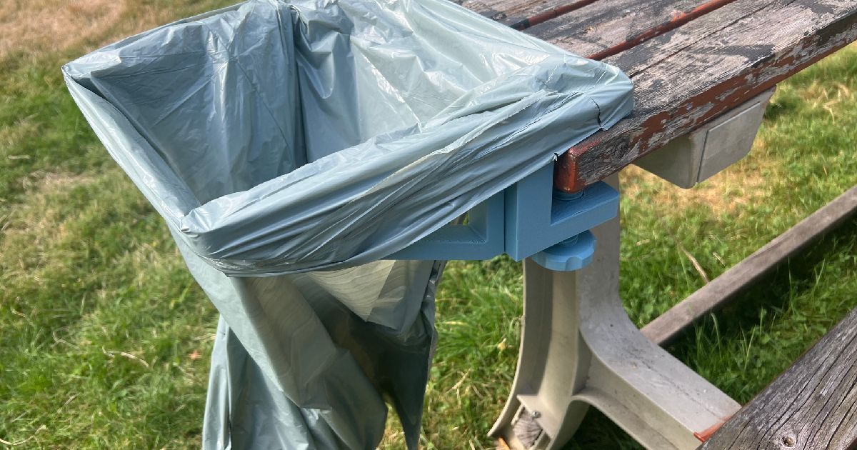Picnic Table Trash Bag Holder von EcoDad | Kostenloses STL-Modell ...