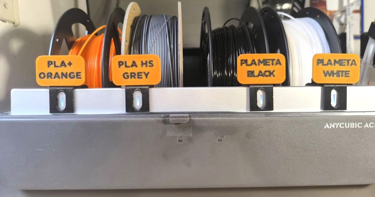 Anycubic ACE Pro Filament Label + Holder by Frapperoni | Download free ...