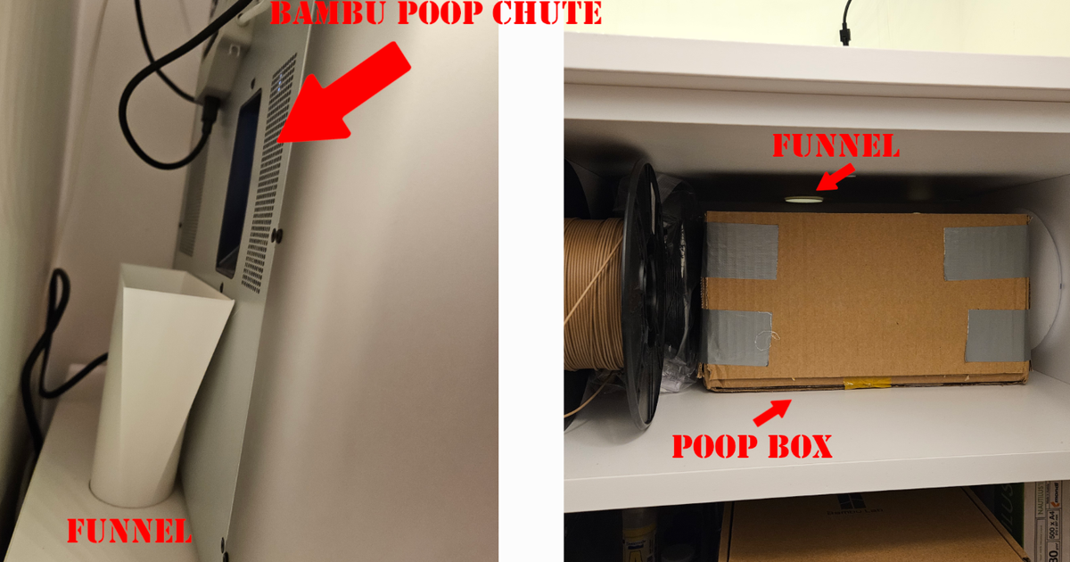 bambu lab poop chute funnel for 54mm hole (40mm deep) by MartinPP ...