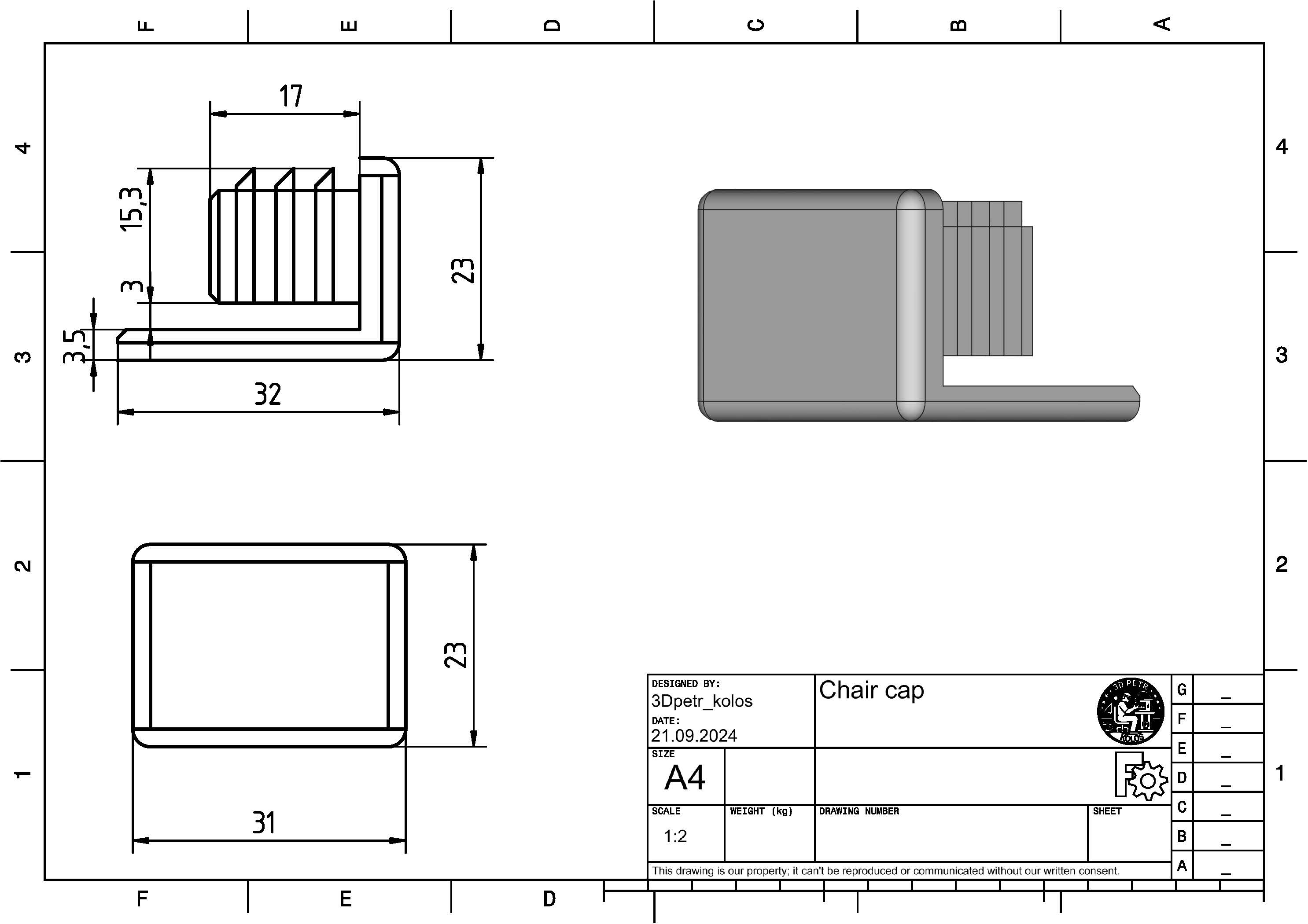 Chair cap by 3Dpetr_kolos | Download free STL model | Printables.com