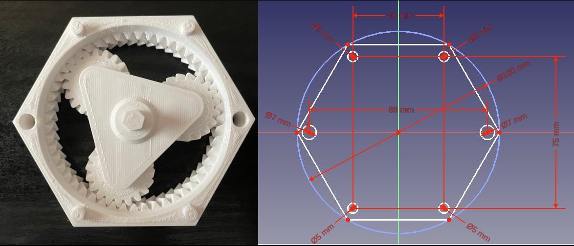 Print In Place Stackable Planetary Gear Set 1:5.25 von next generation ...