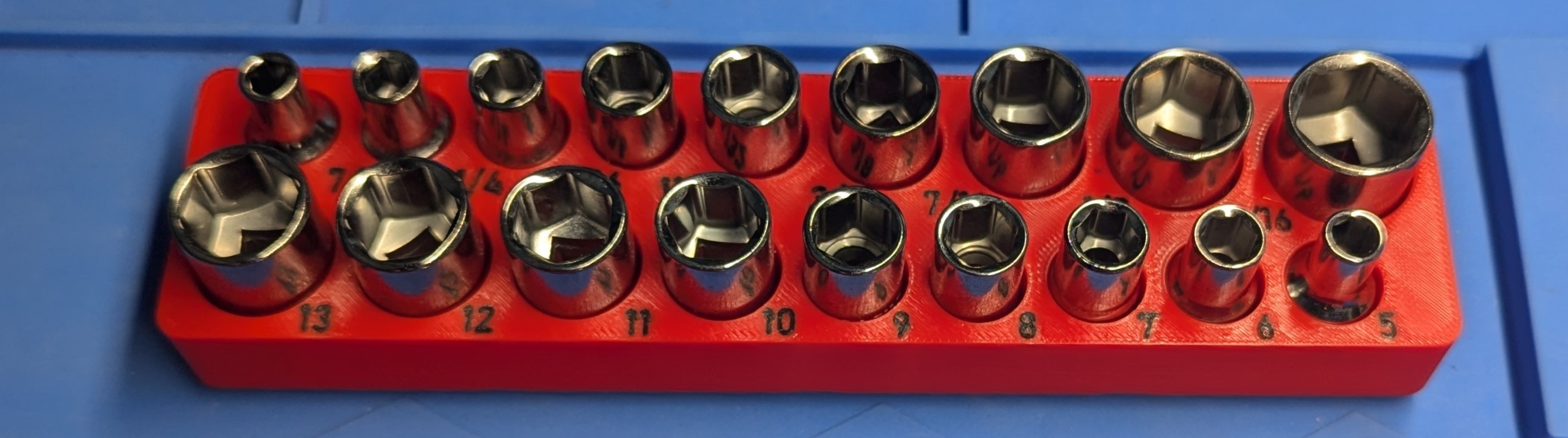 Gridfinity Bin For Sae And Metric Sockets Da Retrovector Scarica Il