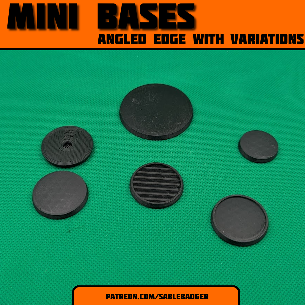 Mini Bases - Beveled edges - Multiple sizes/shapes by Sablebadger 3D ...