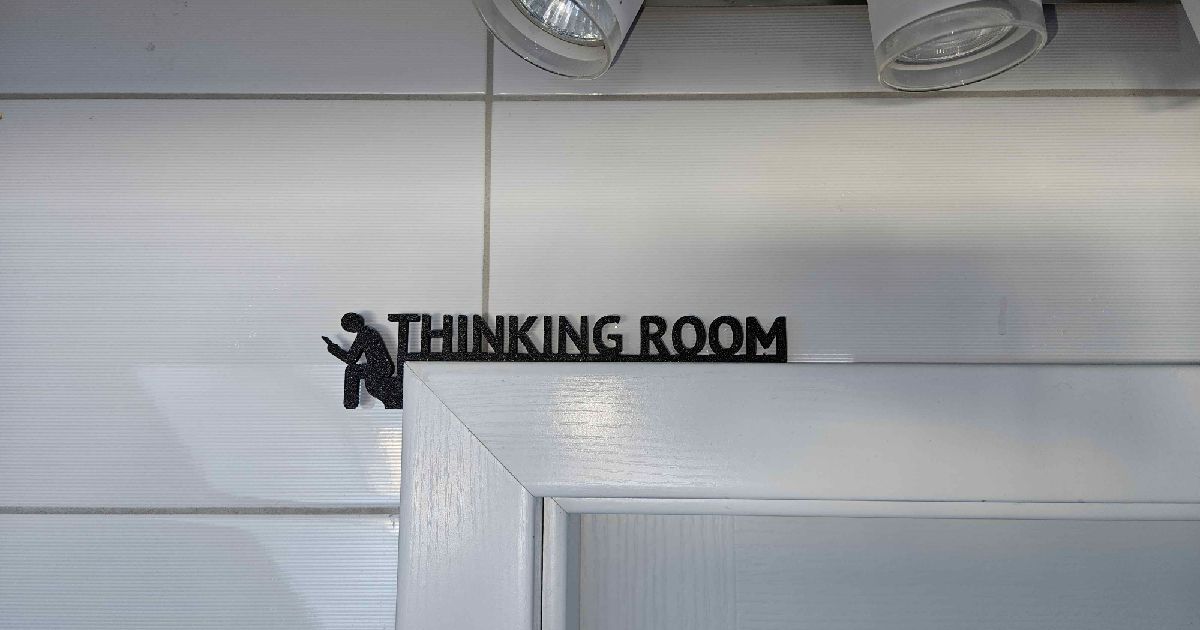 Toilet - Thinking room sign (left) by dron | Download free STL model ...