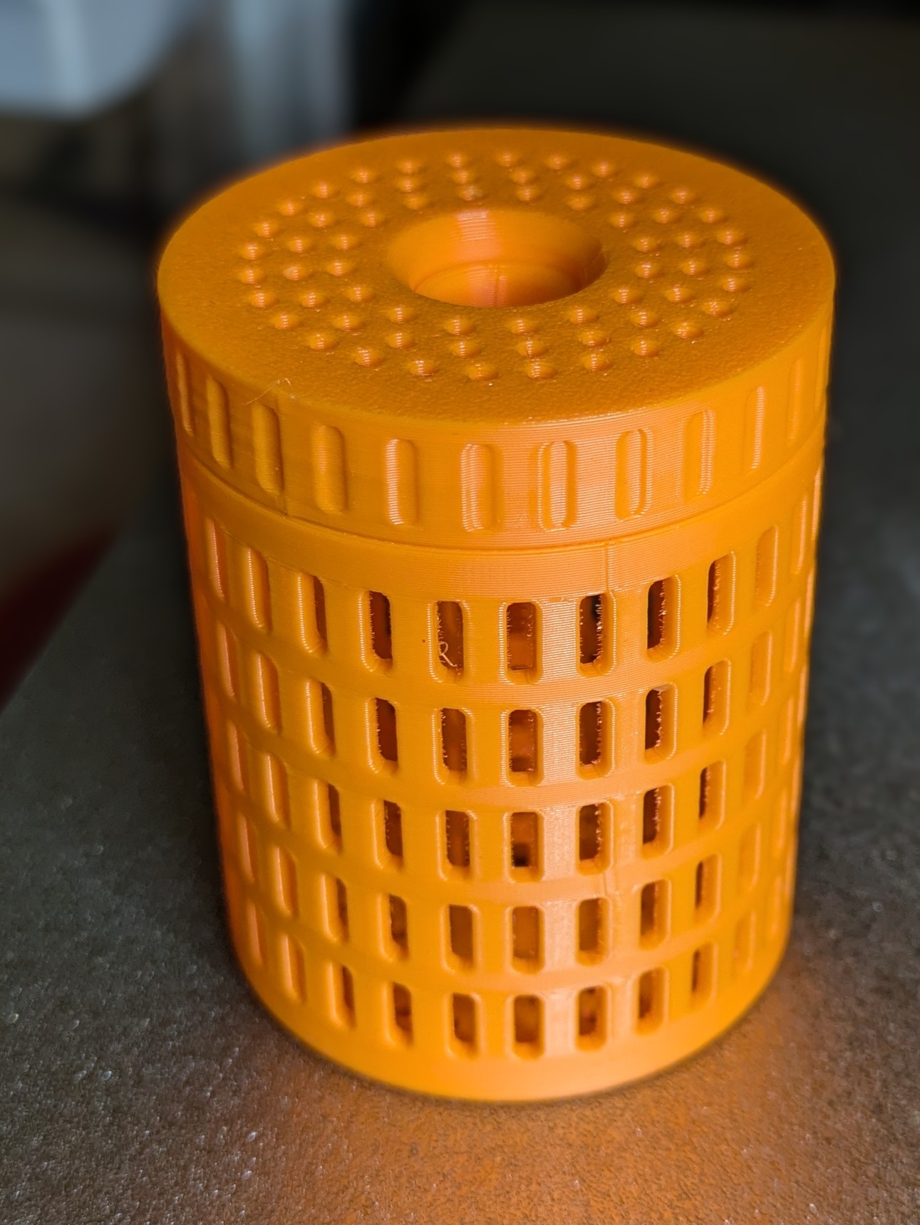 Aerated container for silica gel - Filament spool desiccator by Nima ...