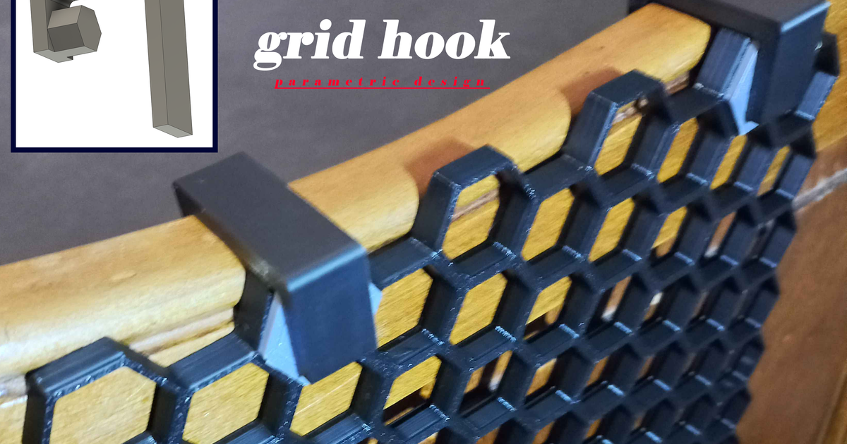 Honeycomb storage wall (HSW) parametric grid hook by mosselini1 | Download free STL model ...