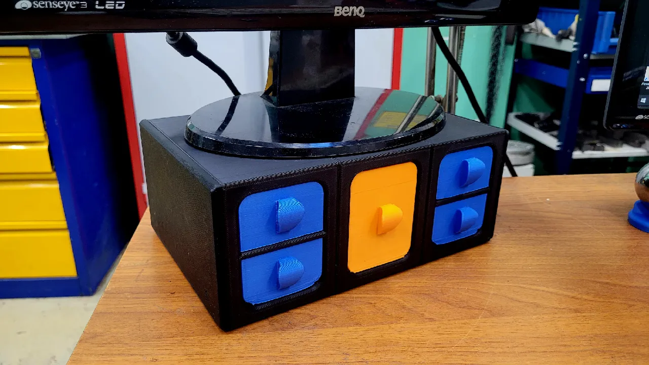 Modular Monitor Stand with Drawers by Artemi | Download free STL model ...