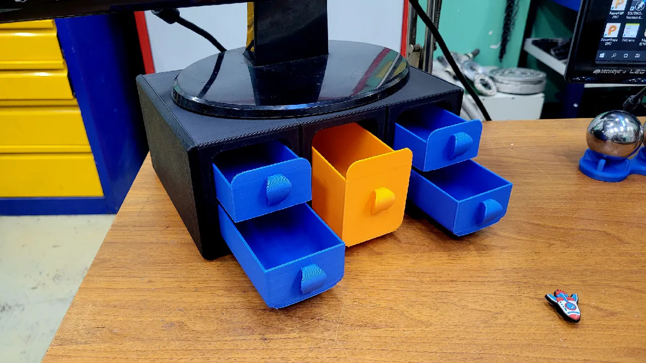 Modular Monitor Stand with Drawers by Artemi | Download free STL model ...