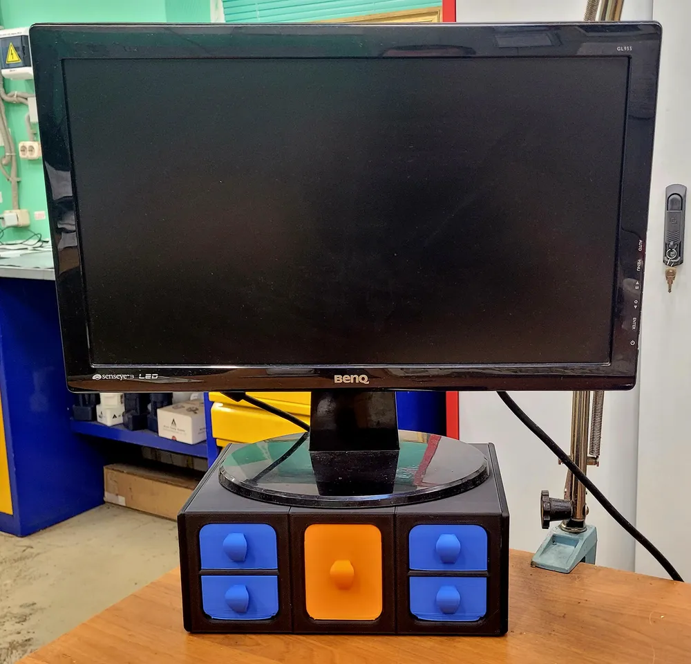 Modular Monitor Stand with Drawers by Artemi | Download free STL model ...