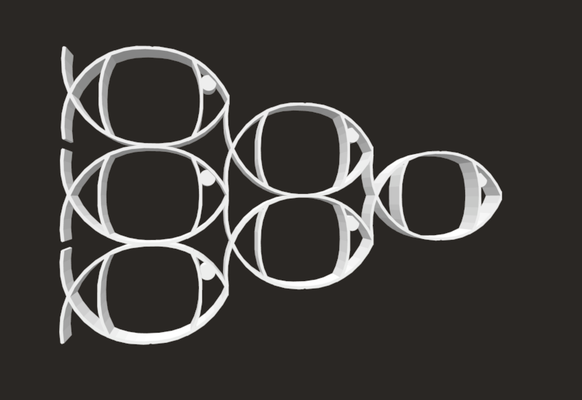 Turntail - Six Fish Geometric by Great Goodness | Download free STL ...