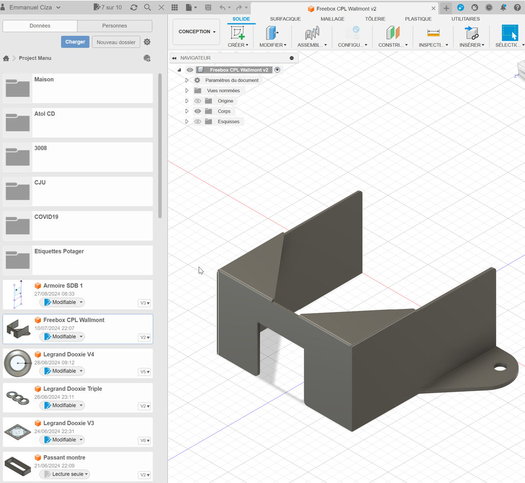 FreeBox Alim support mural de travaux by Manu | Download free STL model ...