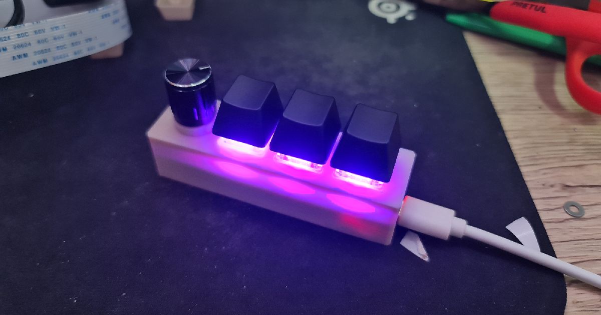 3 buttons macro pad with rotary encoder by HusYoo | Download free STL ...