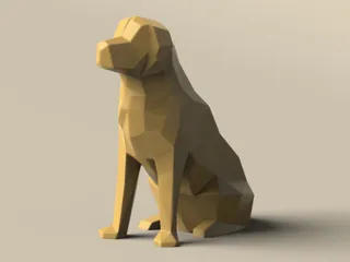 low poly dog (golden retriever) by camscornershop | Download free STL ...