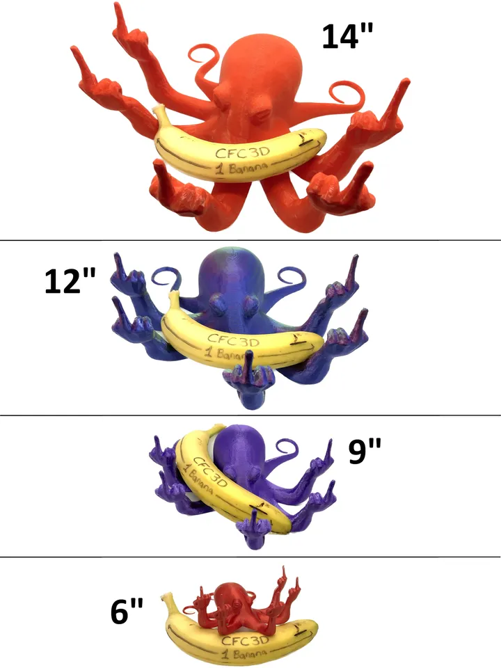Angry Octopus (F*cktopus) by Jared | Download free STL model ...