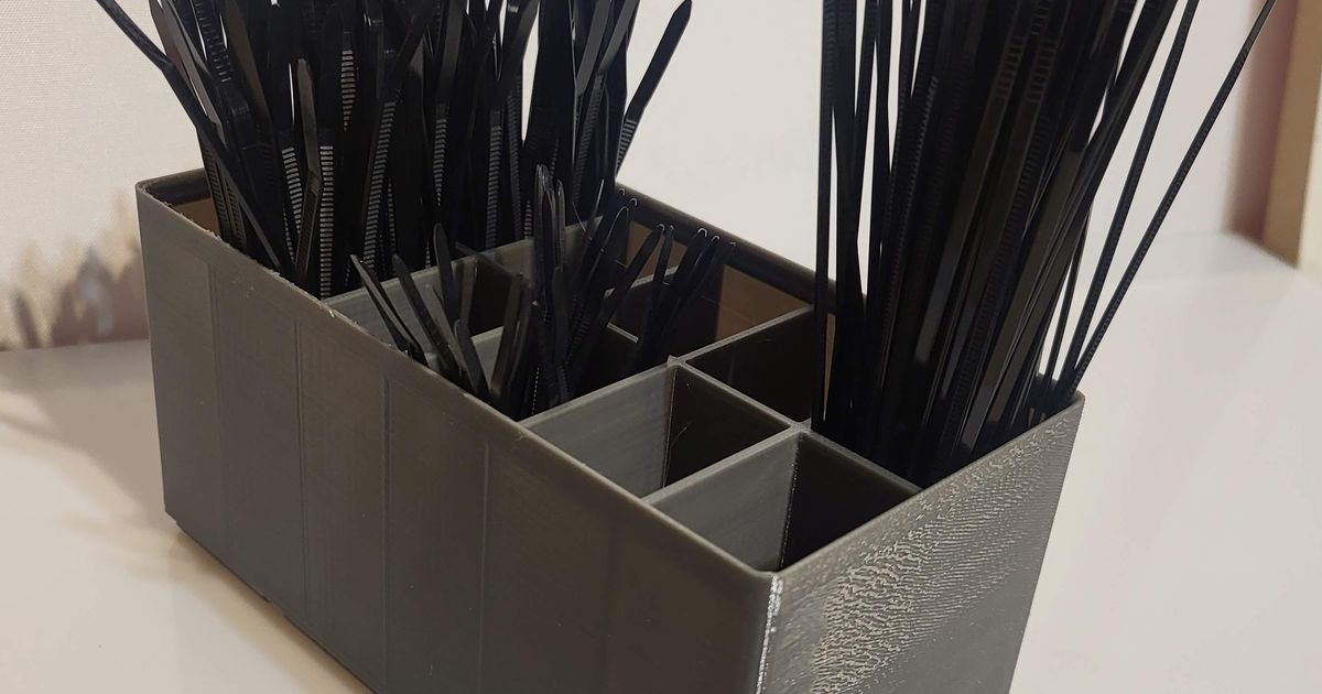 12 segments - divided Gridfinity Bin 4x2x11u Box for cable ties by ...