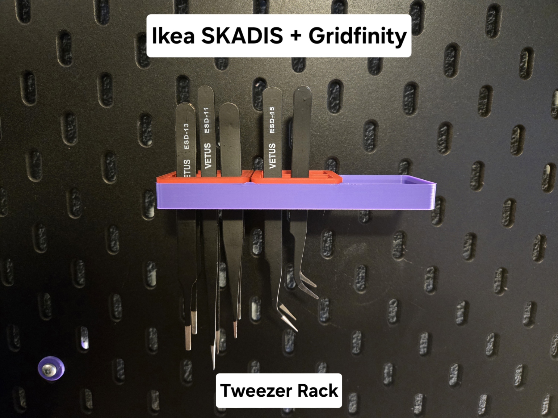 SKADIS Gridfinity Tweezer Rack by broodthought339 | Download free STL ...
