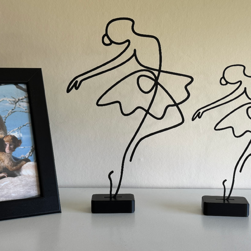 Minimal Ballet Line Art Sculpture by Monkey Skull Studio | Download ...