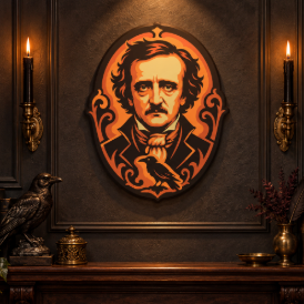 Edgar Allan Poe Printable Wall Art, Gothic Raven Portrait, Dark ...