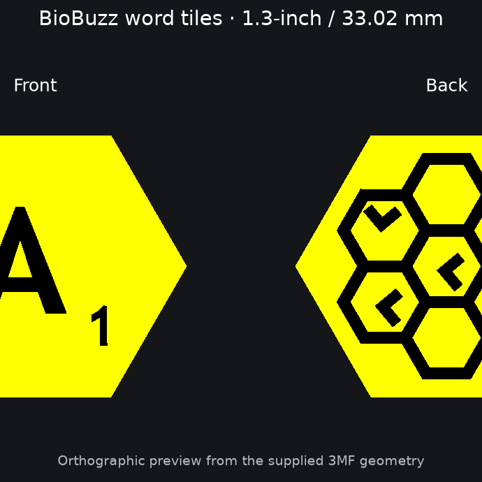 BUZZLE — Hex Word Game | Yellow-Rim Board + Individual Letter Tiles by ...